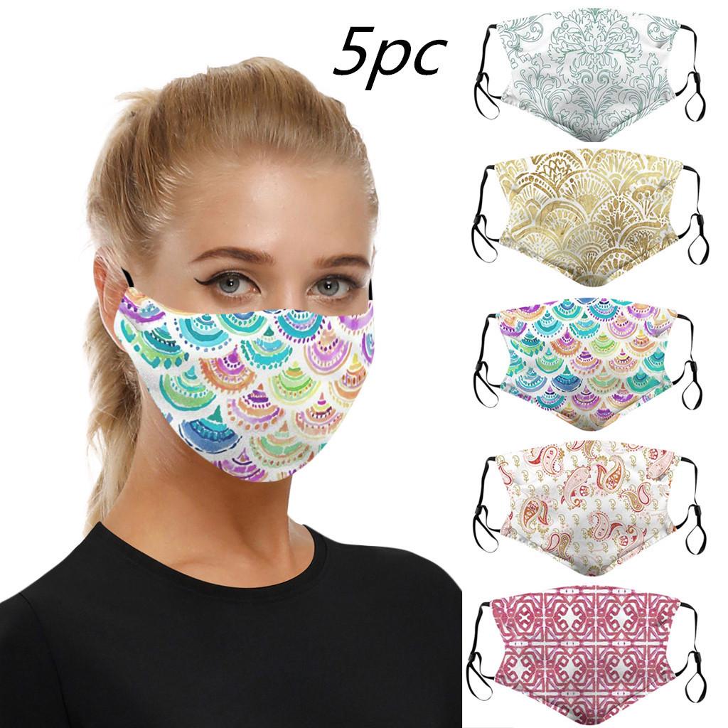 Buy 5Pc Mouth Masks For Dust Protection Anti Face Mask Washable Earloop ...