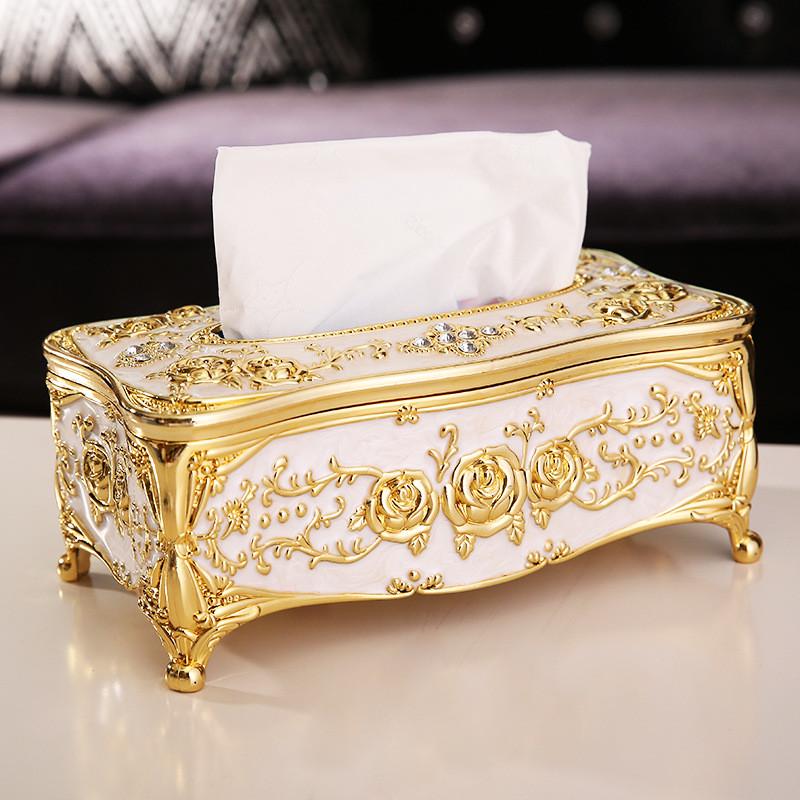 Buy Upscale European Tissue Box Retro Living Room Tray Tissue Box Home ...