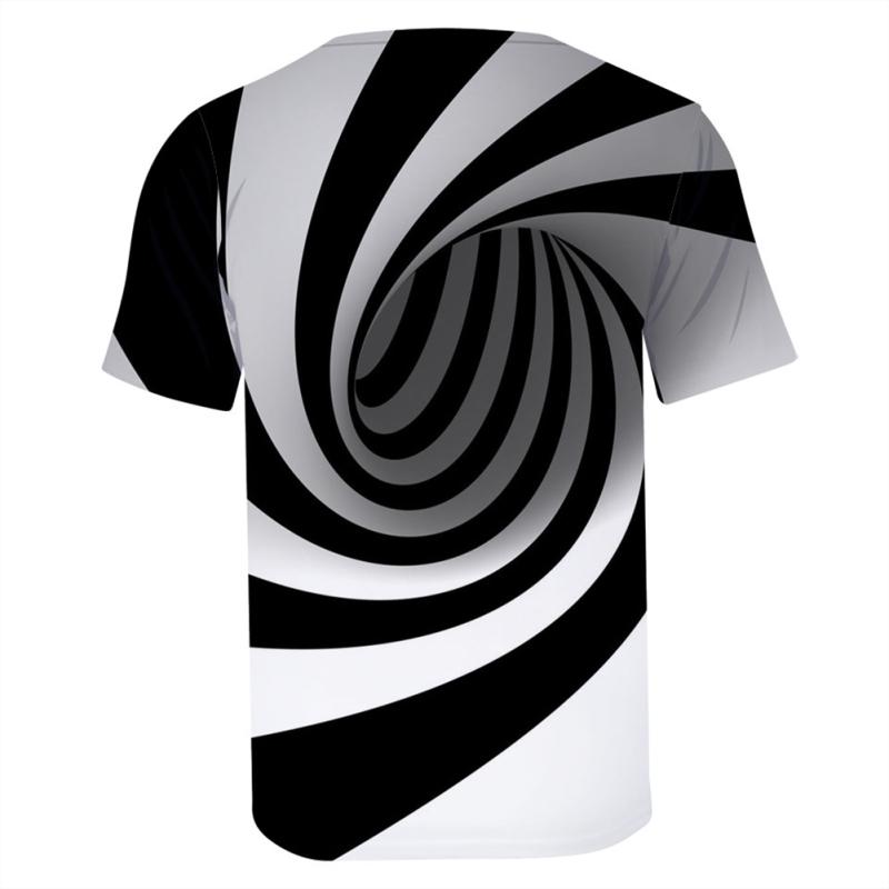 Buy Men Women 3D Hypnosis Swirl Printing Short Sleeve T-Shirt at ...