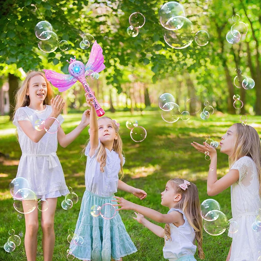 Buy Kids Bubble Wand Princess Pink Bubble Wand Girl with Wings 1000 ...
