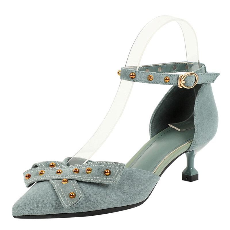 Satın alın Pionted Toe Spring and Summer Women High Heeled Shoes Rivet ...