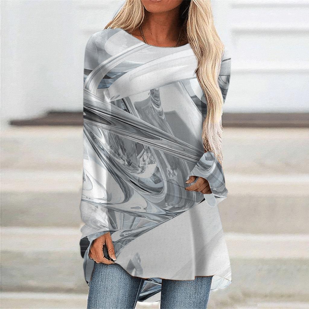 Buy Fashion Women's Loose Long-sleeved Top Casual Crewneck Autumn ...