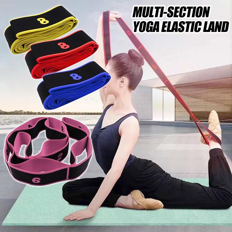 Elastic Yoga Fitness Resistance Band 8-Loop Training Strap Tension ...