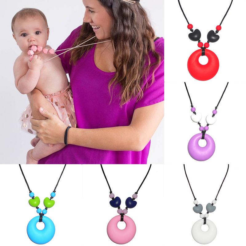 Buy NK016 Necklace Shaped Baby Teether Food Grade Silicone Toys Novel ...