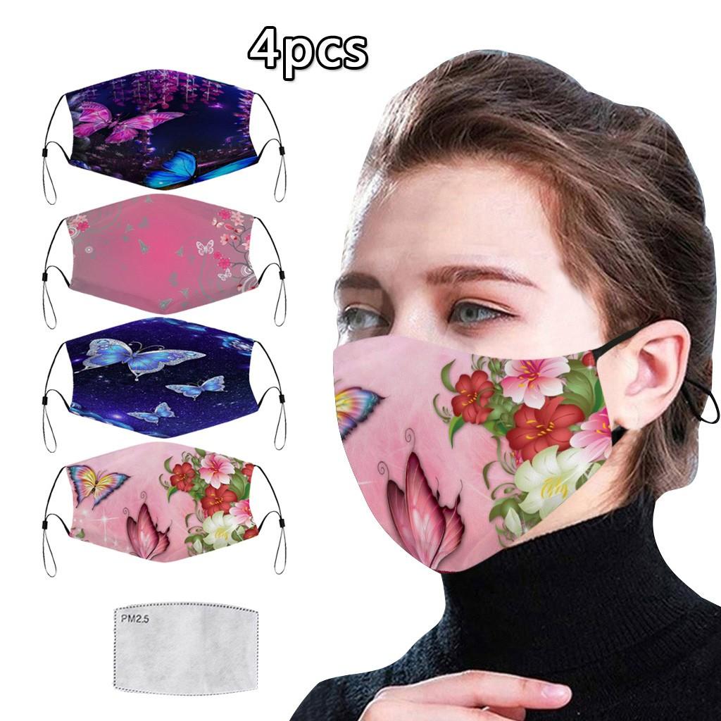 Buy [TL] Adult 4 Masks 4 Pieces PM2.5 Printed Masks Washable And ...
