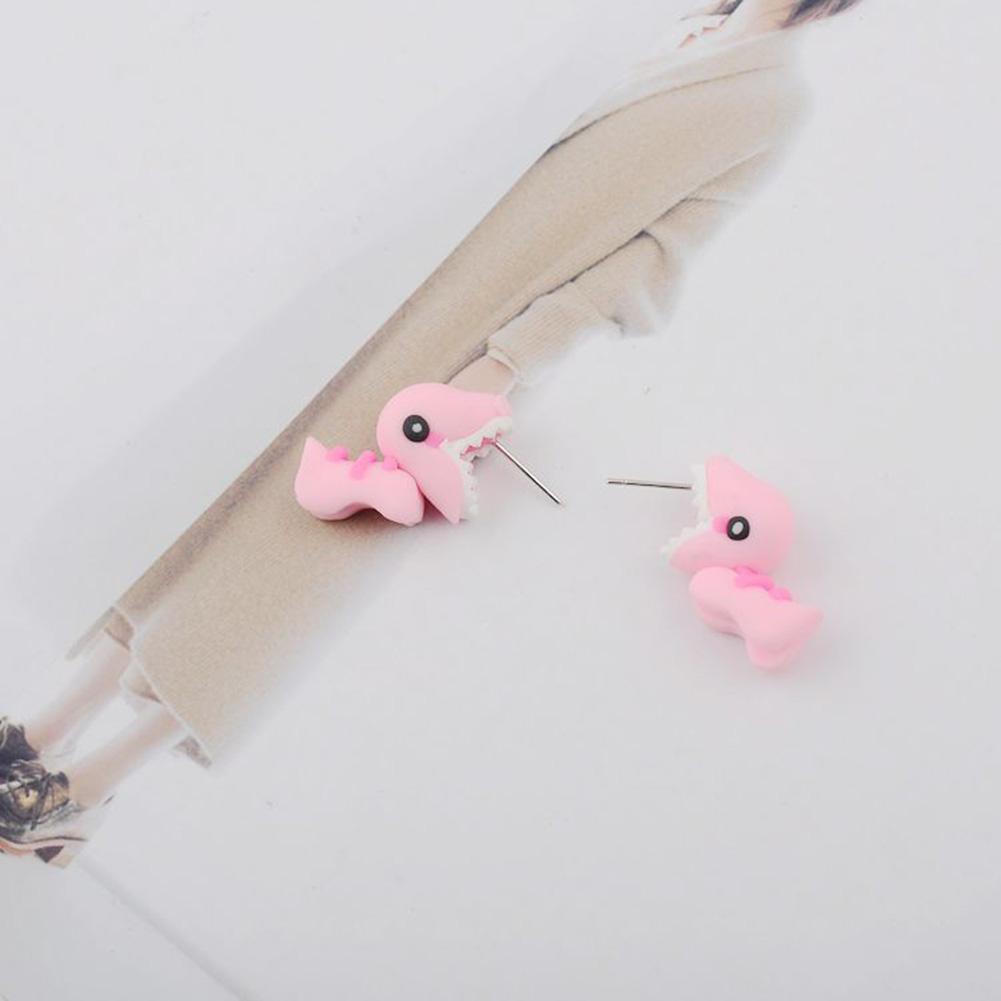 Cute Dinosaur Animal Piercing Earrings Soft Ear Stud Kawaii Green ...