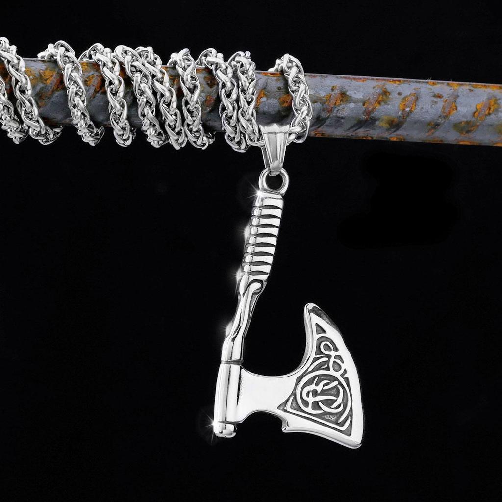 Acheter Pendentif Rune de hache de bataille en acier inoxydable Viking ...