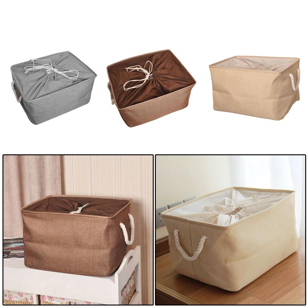 Buy Storage Basket Bin Cube Container Box Cover Cotton Linen Home ...