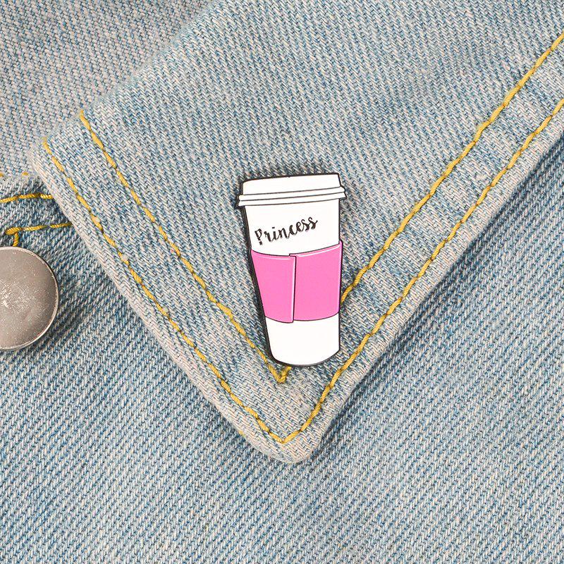 Princess Pink Travel Coffee Mug Pins Coffe badges To go cup lapel pins ...