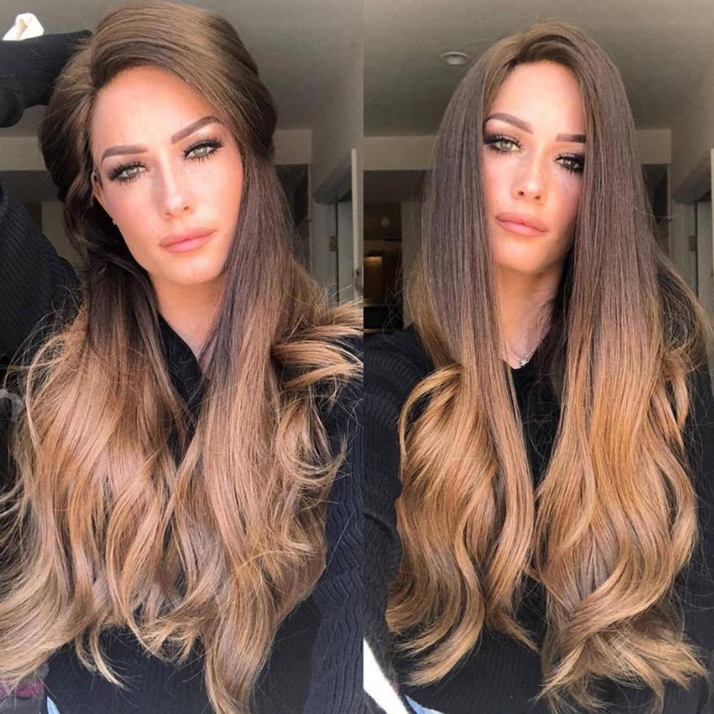 Buy GG Natural Women Girls Gradient Long Curly Synthetic Wig Full Wig ...