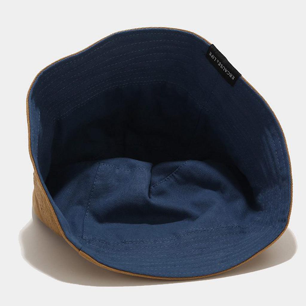 Buy Unisex Reversible Dome Bucket Hat Letters Label Autumn Outdoor Wide ...