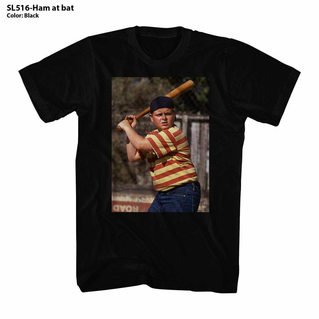 Buy The Sandlot Ham At Bat Black Adult T Shirt Short Sleeve Loose Men T ...