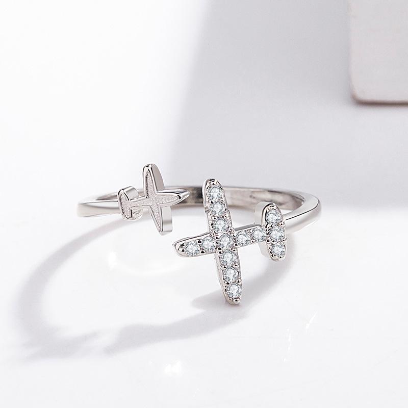 Buy Cute Plane Jewelry Fly Series Ring Crytal Star Cubic Zircon ...