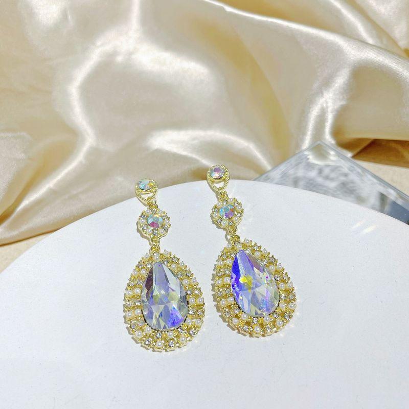 Temperament Exaggerate Colorful Teardrop Earrings Women Gold Color ...