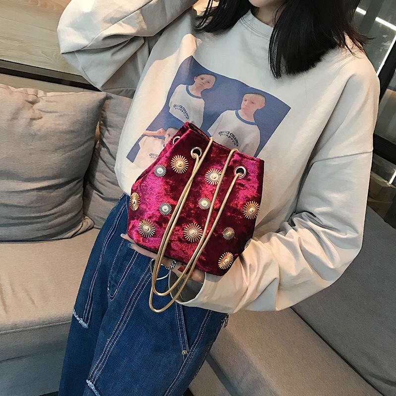 Buy Velvet Bucket Shoulder Messenger Bag at affordable prices — free ...