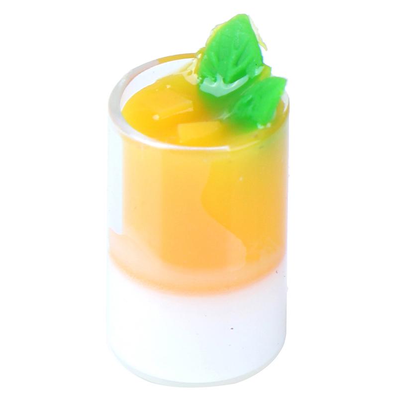Buy Dollhouse Miniature Mango Pudding Simulated Mini Model Toy at ...