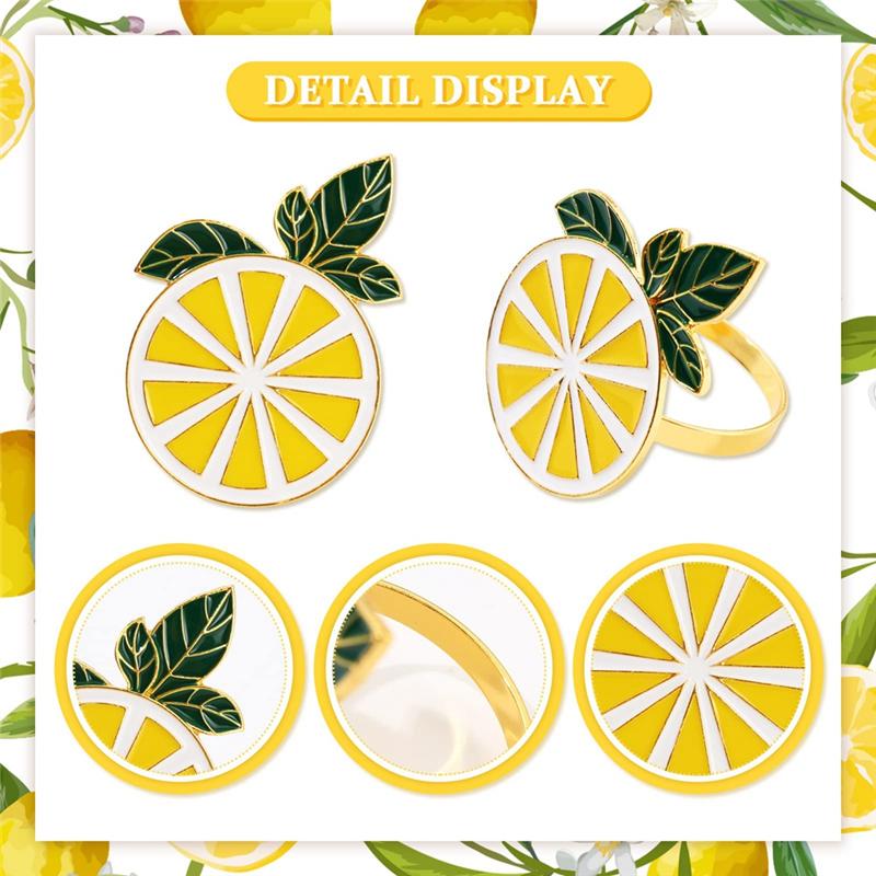 Buy 6Pcs Lemon Napkin Rings Metal Lemon Napkin Holder at affordable ...