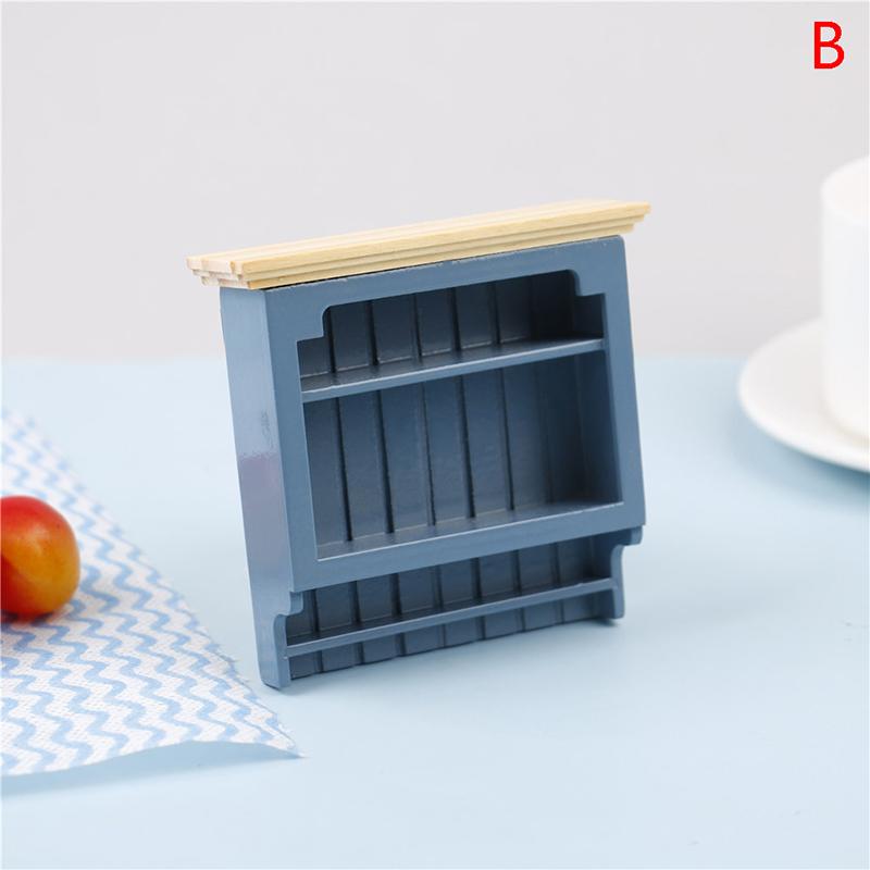 Buy Dollhouse Mini Wood Display Cupboard Cabinet Shelf Showcase Decor ...