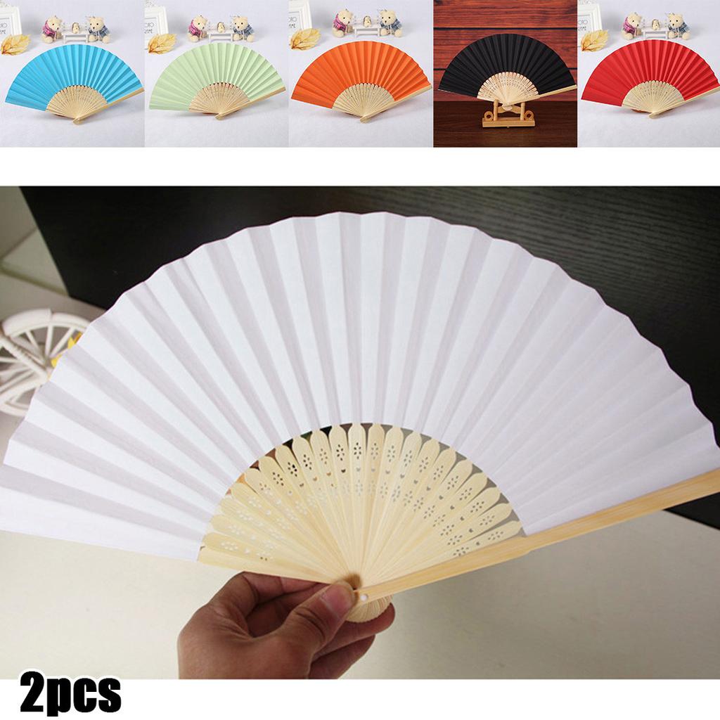 Prop Paper Fan Small Solid Color Wedding Wooden Favour uygun fiyatlı ...