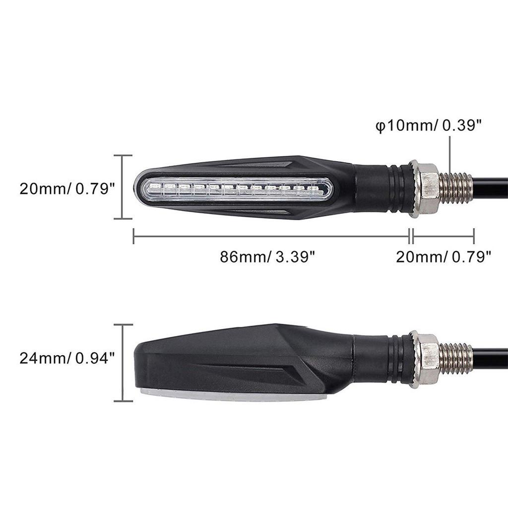 Satın alın 2x Universal Motorcycle Bike LED Amber Turn Signal Light ...