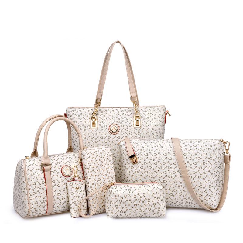 6 Pacs one set Women's bag six-piece female bag shoulder slung handbag ...