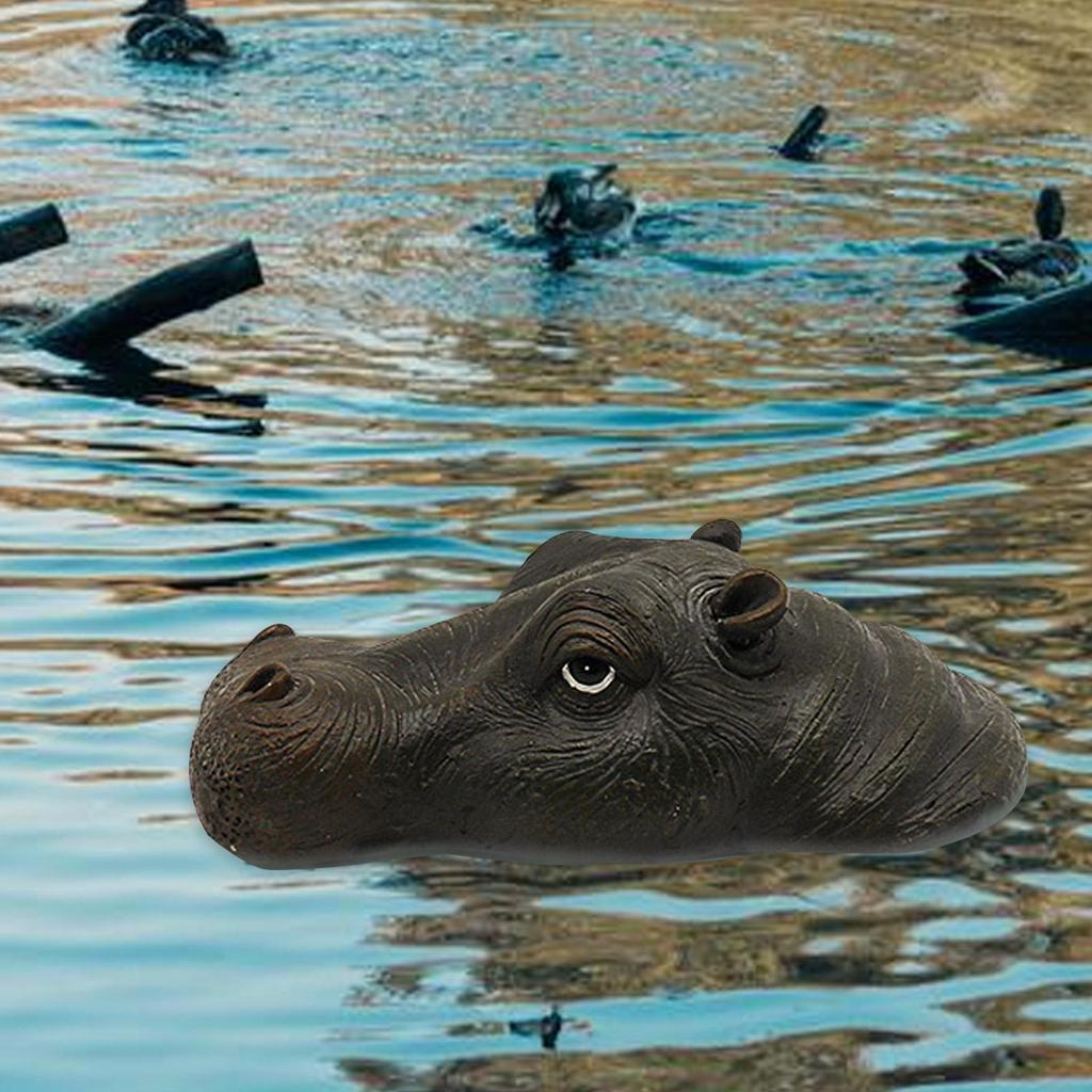Buy Floating Hippo Head Decoy Art Ornaments Sculpture Pond Float Fake ...