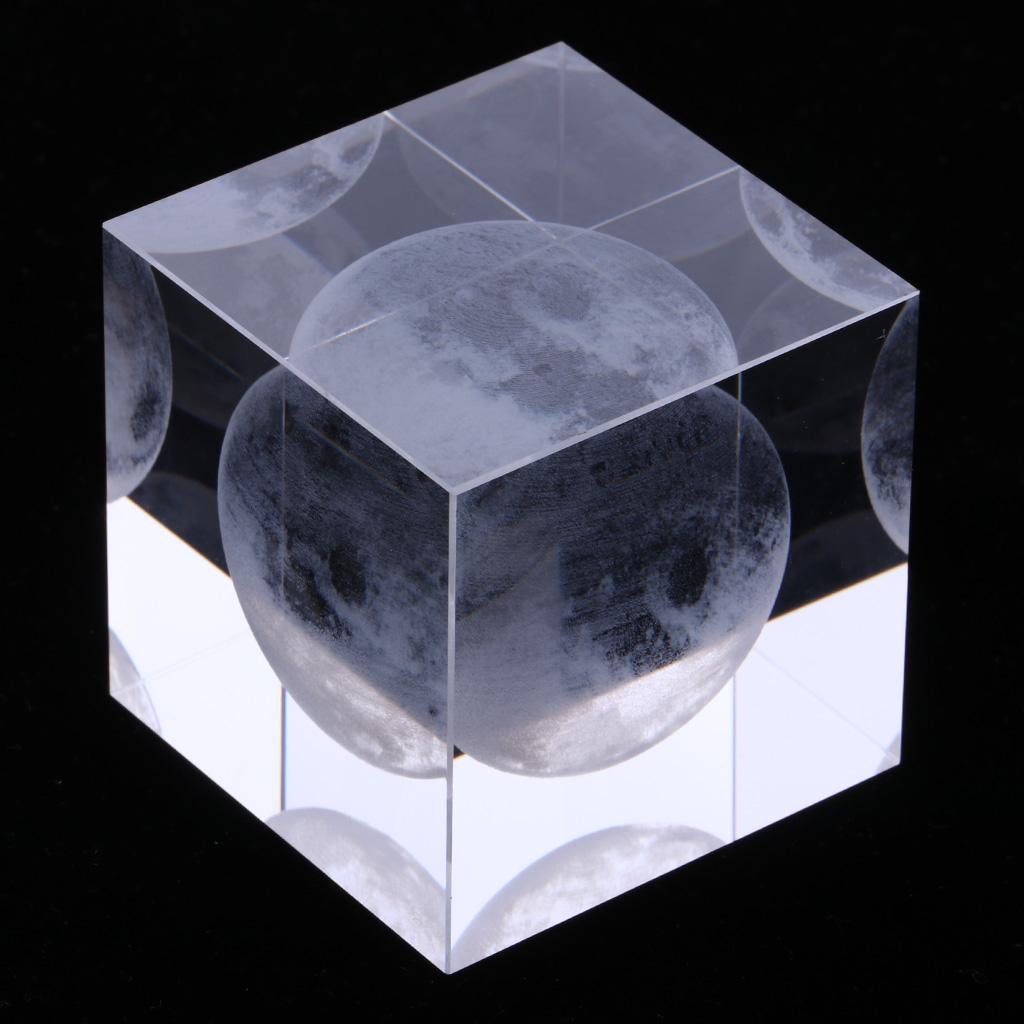 Buy 60mm Moon Crystal Cube Glass Sphere Display Meditation Ball Home ...