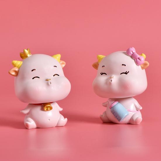 Mini Imitation High Ornament Cattle Resin Creative Cartoon Cattle ...
