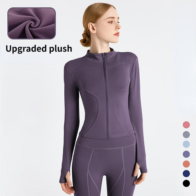Cheap New Sports Coat Women's Spring and Autumn Fitness Wear Mock Neck ...