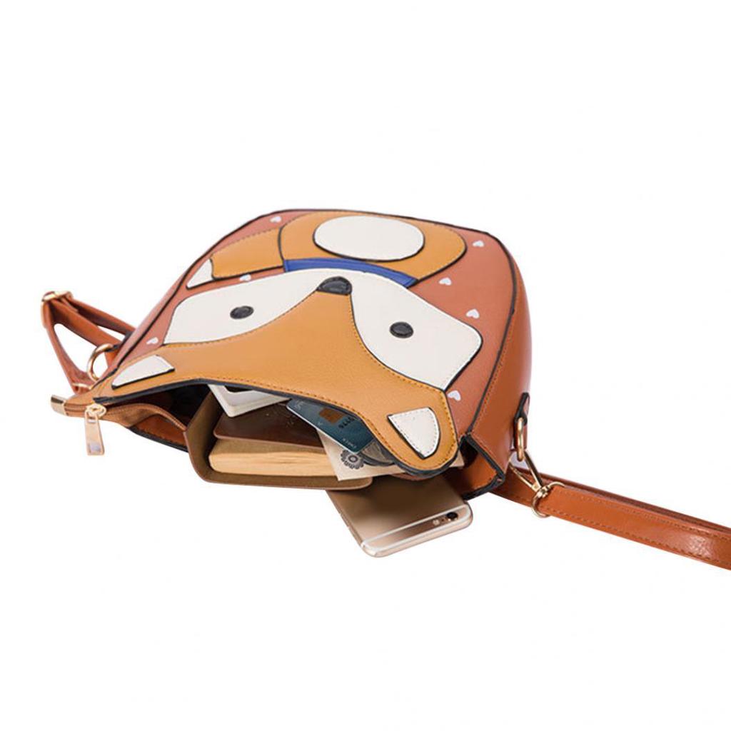 Buy Cute Cartoon Shoulder Bag Zipper Women Faux Leather Crossbody Bag ...