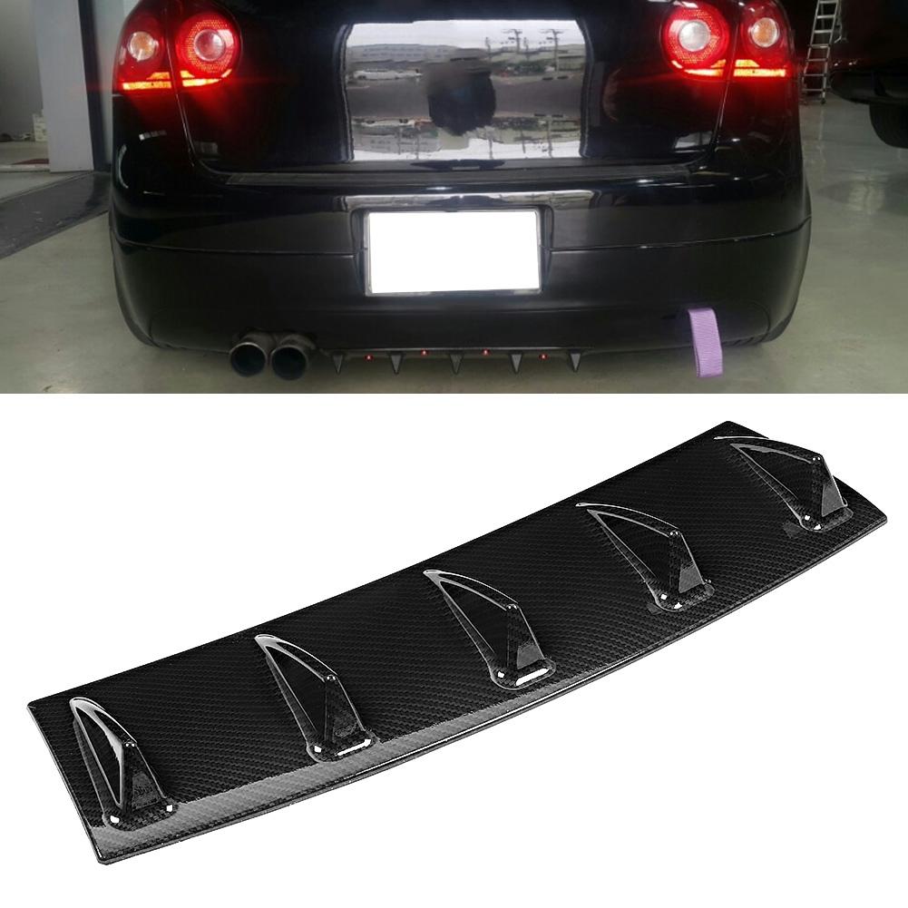 Buy 584mm/23in Universal Car Rear Bumper Lip Diffuser 5 Fin Carbon ...
