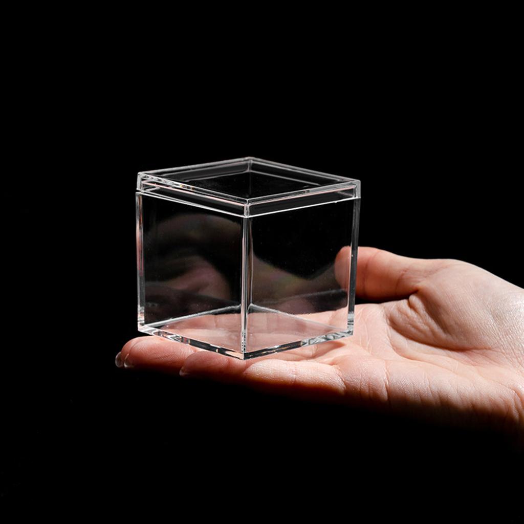 Cheap 12 Pcs Clear Stackable Acrylic Storage Box with Flap Lids Square ...