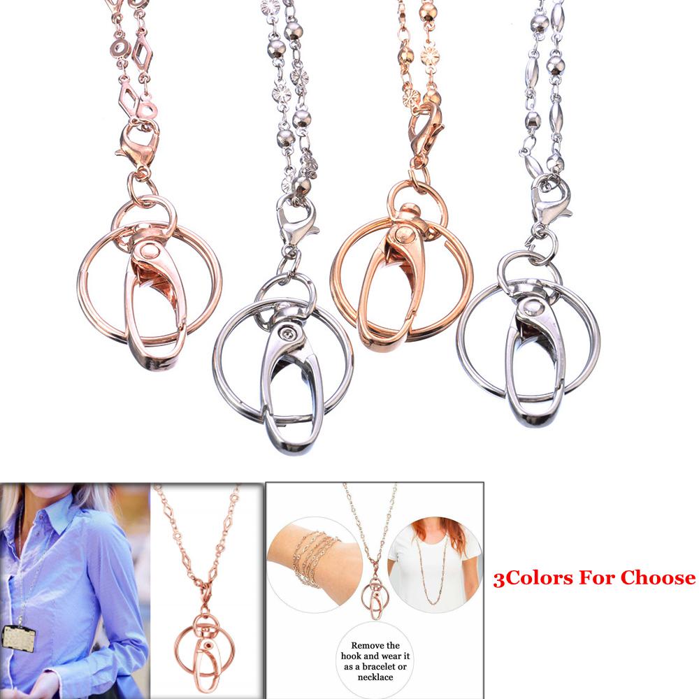 Buy Work ID Badge Chain ID Card Badge Key Holder Chain Necklace Key ...