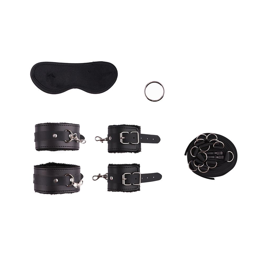 Sexy Adjustable Leather Restraint Set Handcuffs Ankle Cuff Bdsm Bondage ...