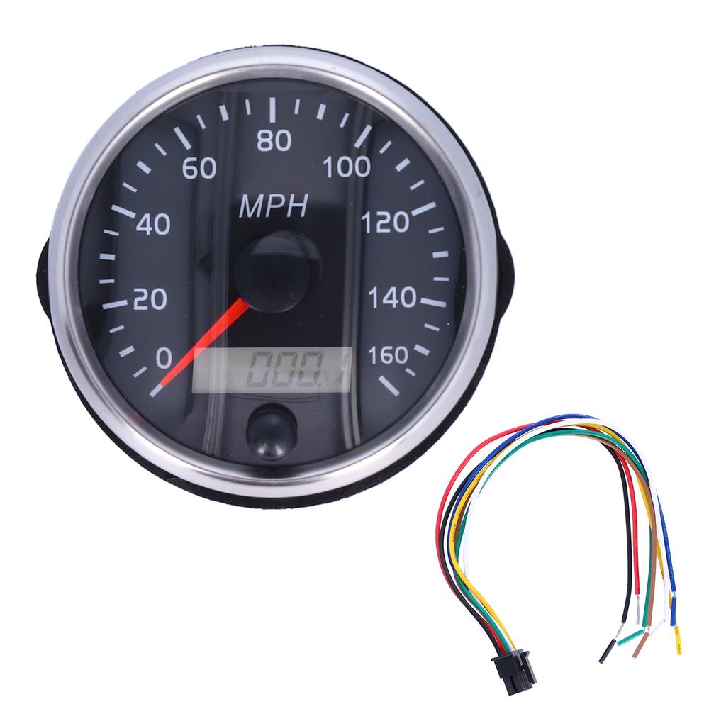 Buy 3.3in 12V/24V Speedometer 160MPH Speed Gauge LCD with White/Amber ...