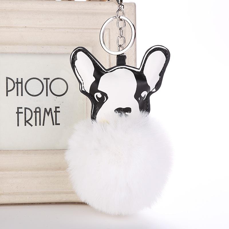 Buy 1PC Plush Dog Fluffy Fur Ball Keychain Pendant Keyring Soft ...