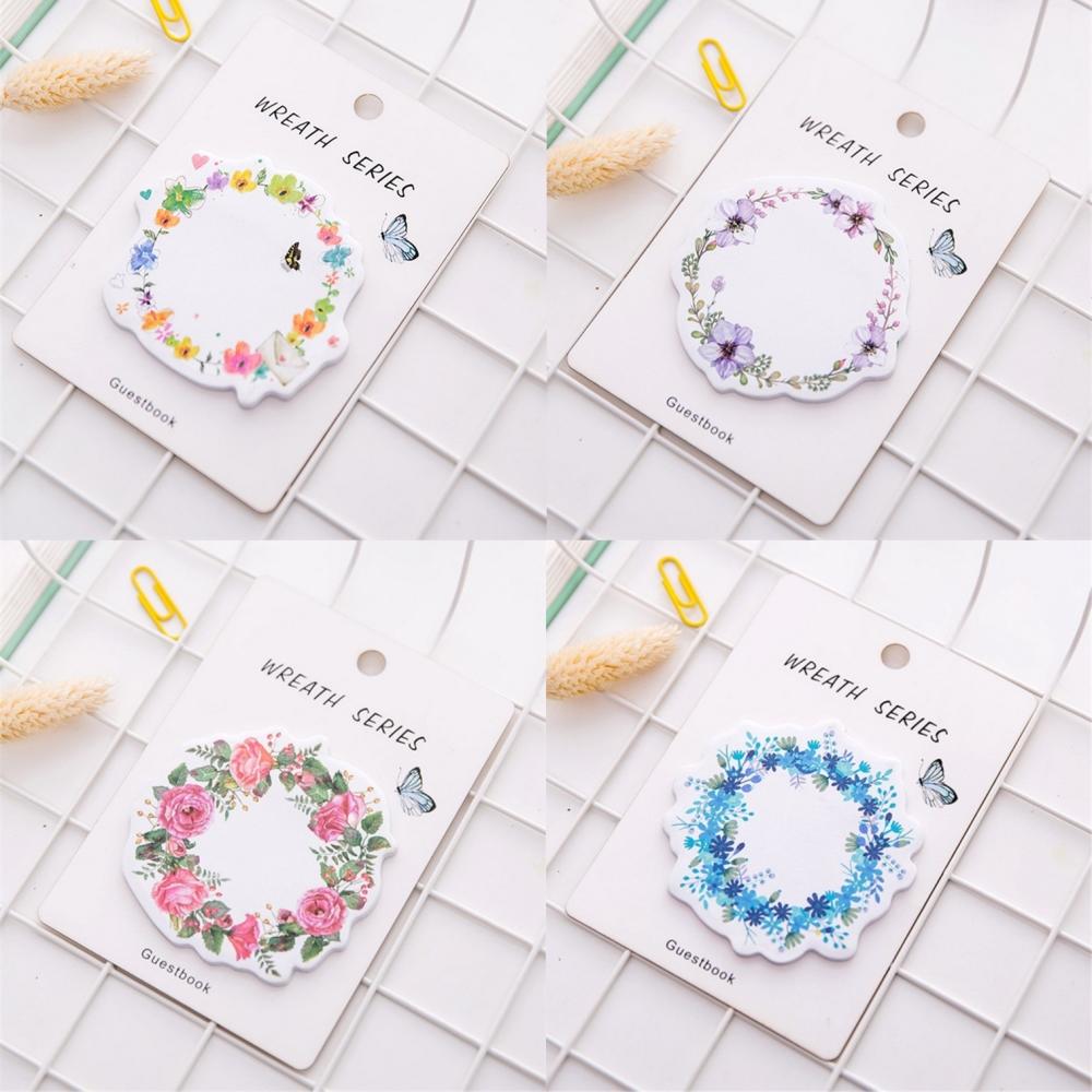 Buy Flora Flower Wreath Love Cute Memo Stickers Notes Kawaii Sticky ...