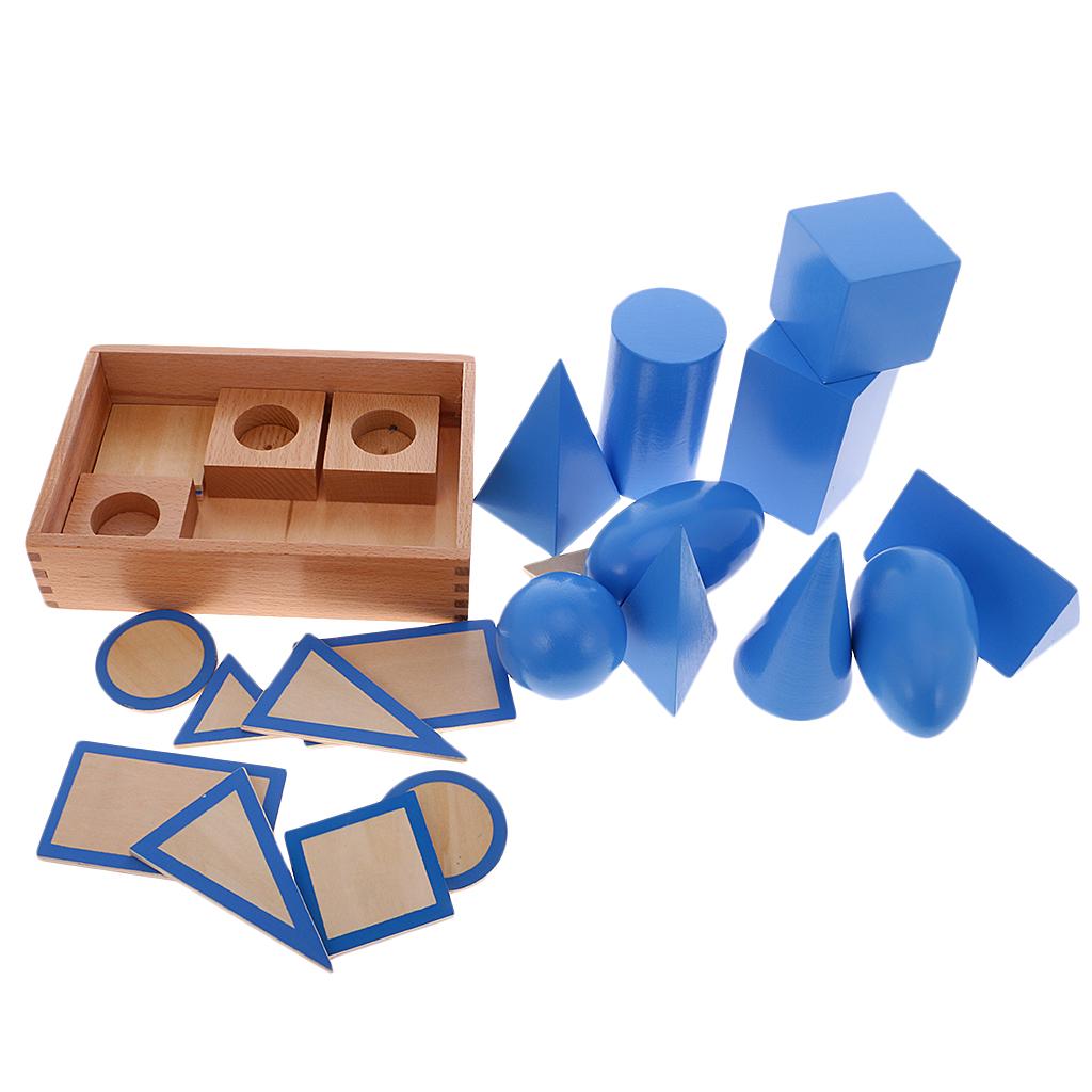 Buy Beechwood Geometric Solids Kids Children Early Teaching Toy Family ...