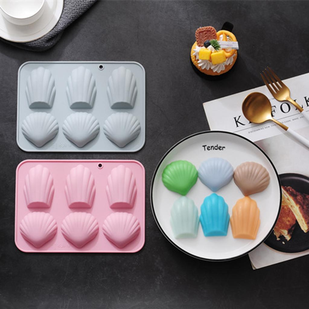 Buy 6 Cavities Shell Shaped Silicone Molds Ice Tray DIY Chocolate Cake ...