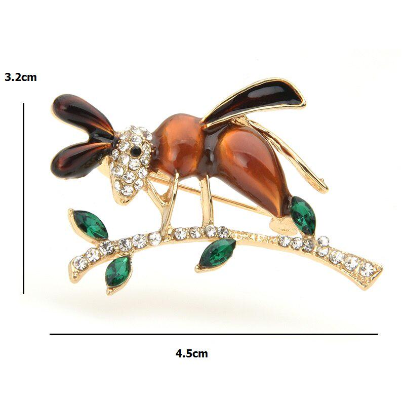 Buy Enamel Bee Brooches Women Alloy Ant On the Tree Insect Casual Party ...