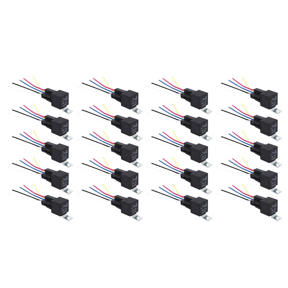 Buy 20pcs Automotive Relay With Relay Socket 5pin 12V 40A with Terminal ...