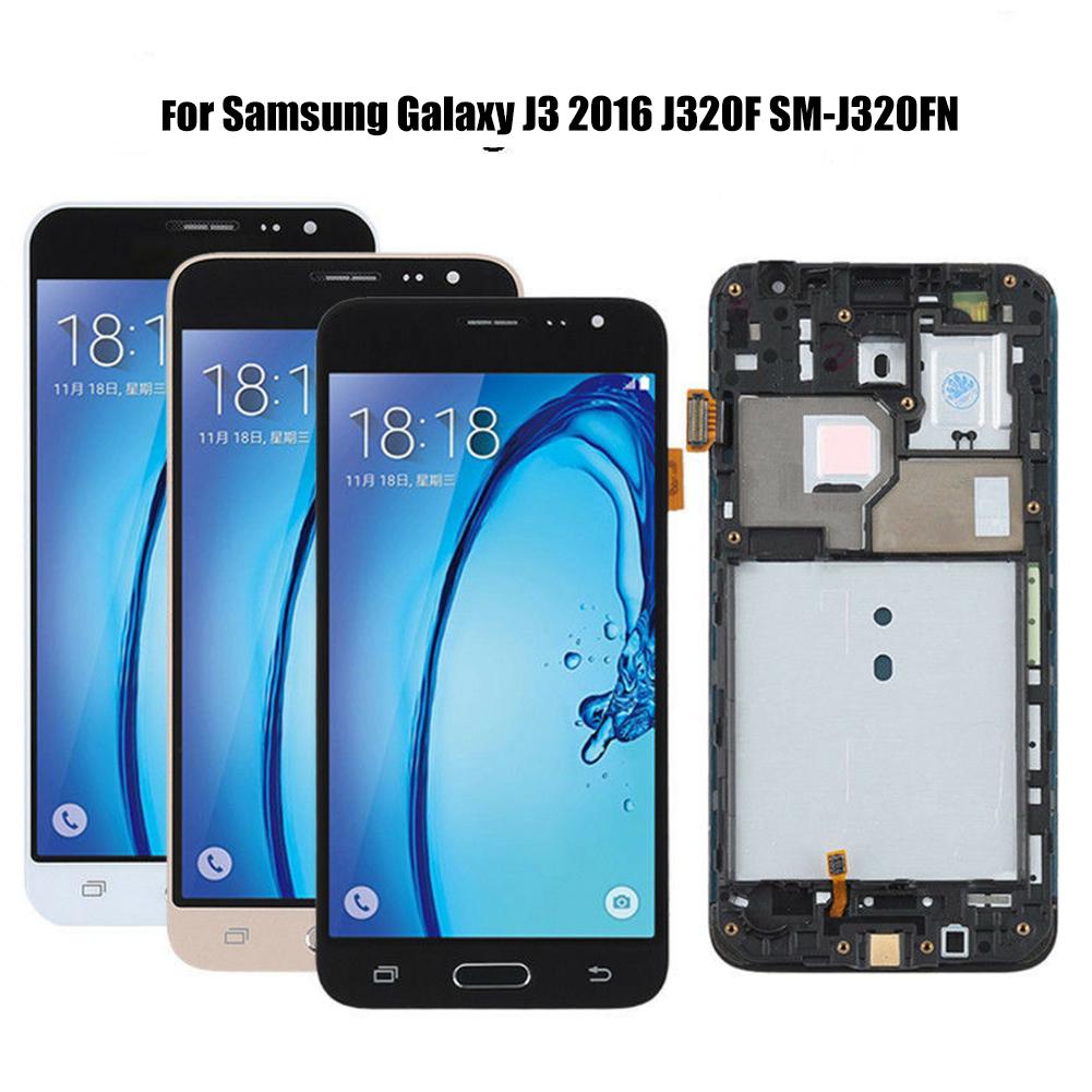 2016 J3 SM-J320FN Galaxy Digitizer Dokunmatik Montaj J320F için LCD ...