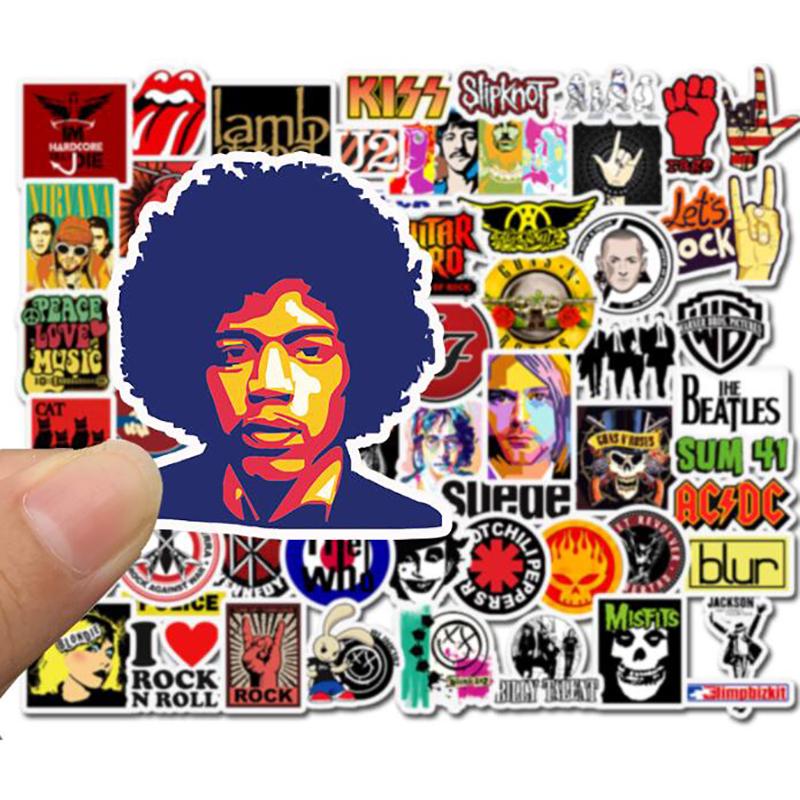 Buy 52Pcs Rock And Roll Hip Hop Punk Music Band Stickers For Phone ...