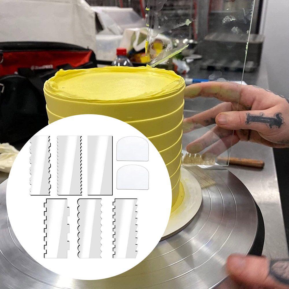 Buy Smoother Tool Cake Scraper Set Transparent Clear Acrylic Cream ...