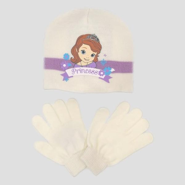 Buy Disney Princess Sofia Girl's Hat + Gloves Set - White - 52/54cm at ...