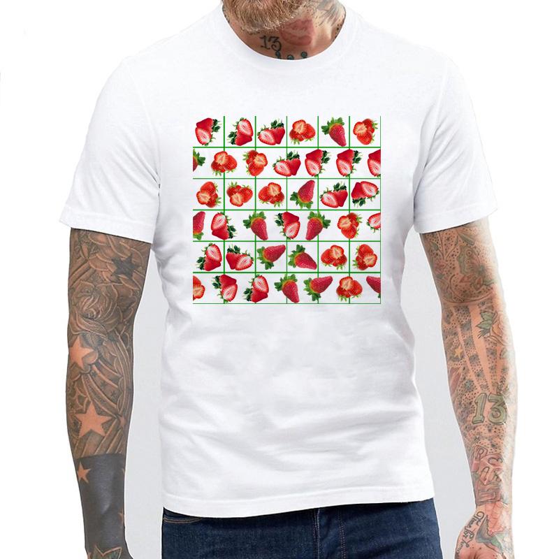 Buy Men White Top Strawberries Pattern T Shirt at affordable prices ...