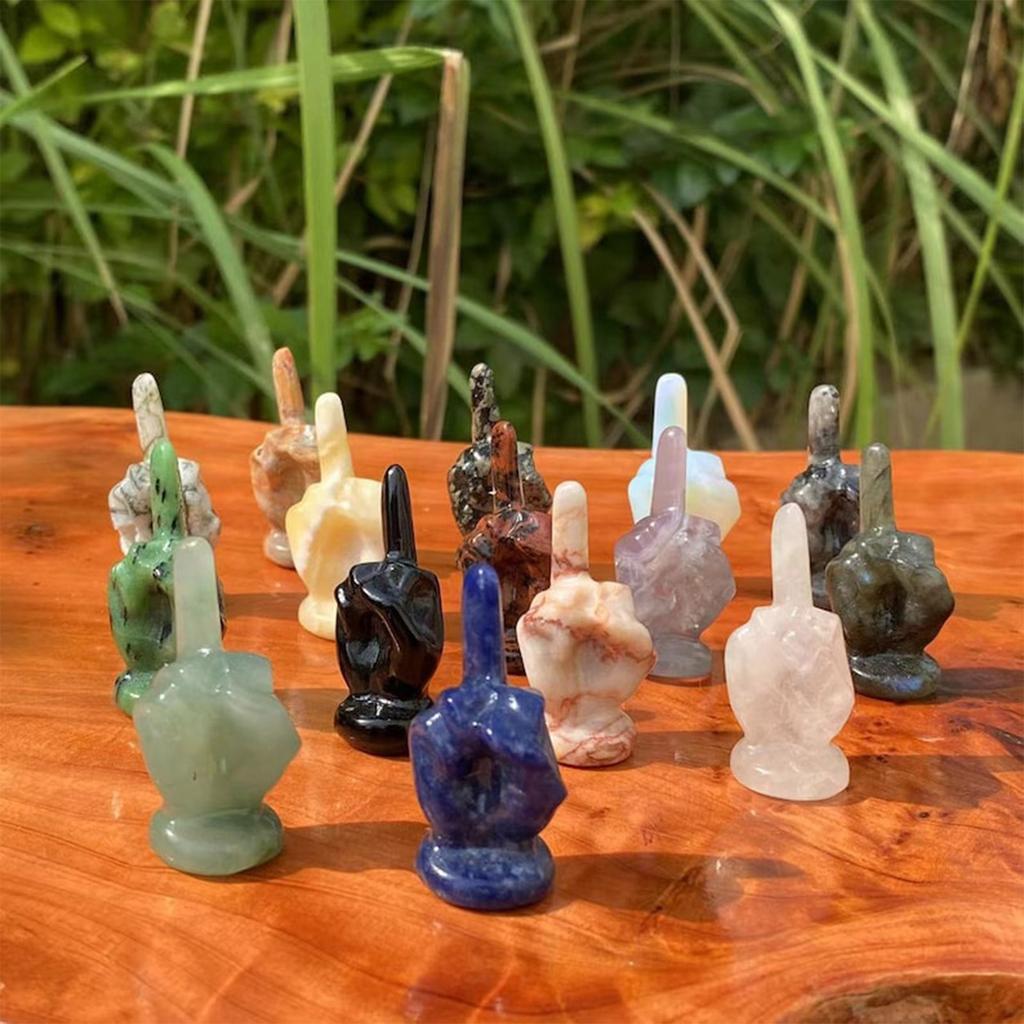 Cheap Middle Finger Crystals Figurine Funny Crystal Middle Finger ...