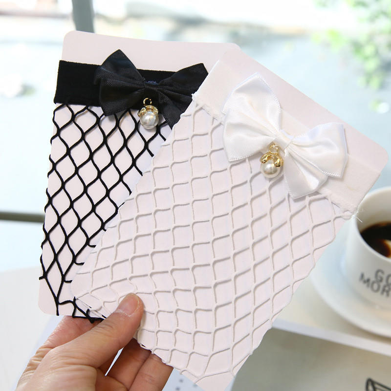 Buy LONSANT Women Ruffle Fishnet Ankle High Socks Mesh Lace Fish Net ...