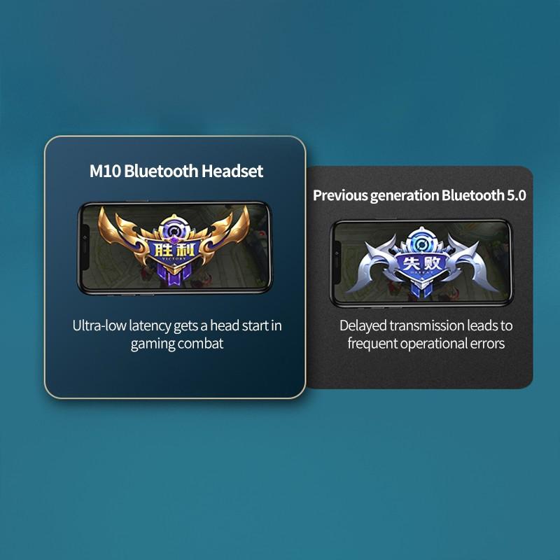 Buy M10 Wireless Headphones Bluetooth 5.0 Earphones HIFI Stereo Earbuds ...