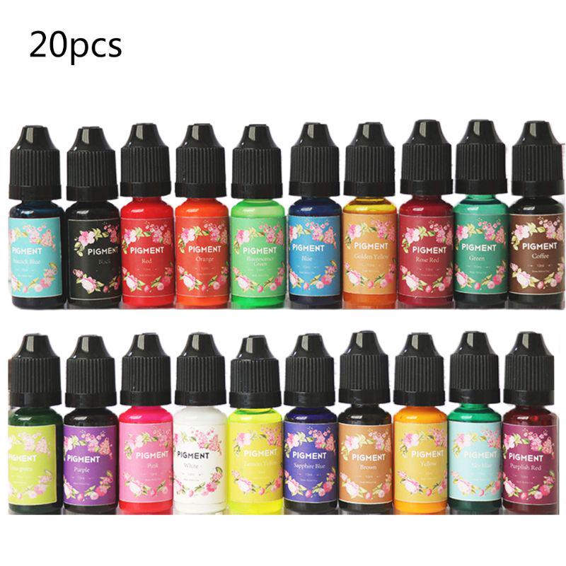 Buy New 20 Colors Epoxy Pigment UV Resin Coloring Dye Liquid Colorant ...